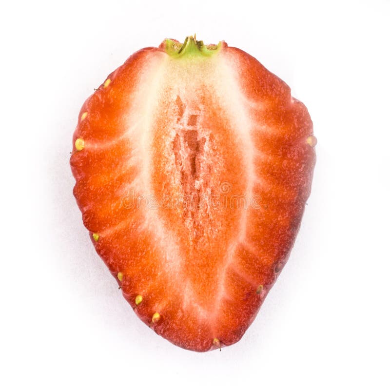 Half of Strawberry on White Background Stock Photo - Image of dessert ...