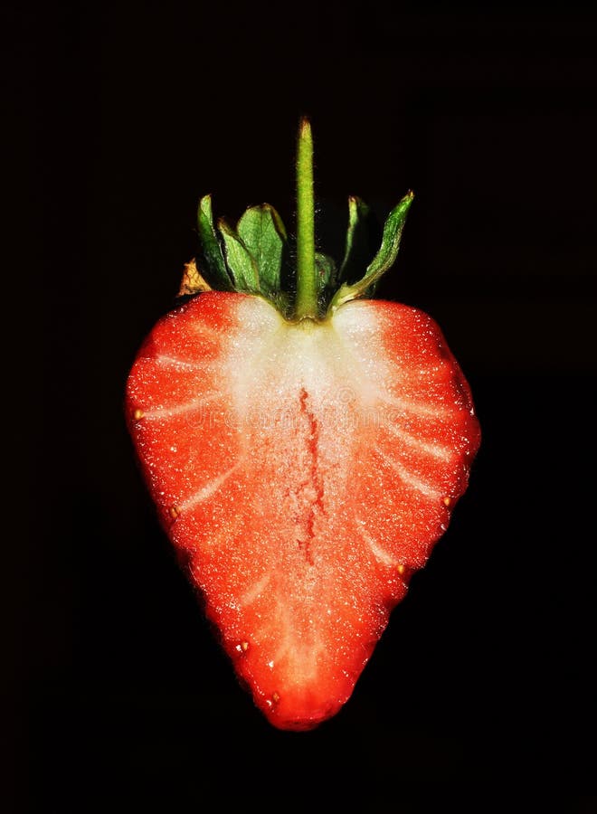 Half Strawbery stock image. Image of fruits, fruit, black - 94604203