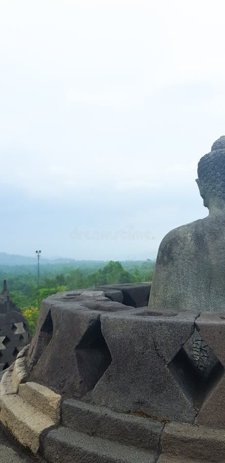 Half of Stupa at Candi Borobudur with Great View Stock Image - Image of ...