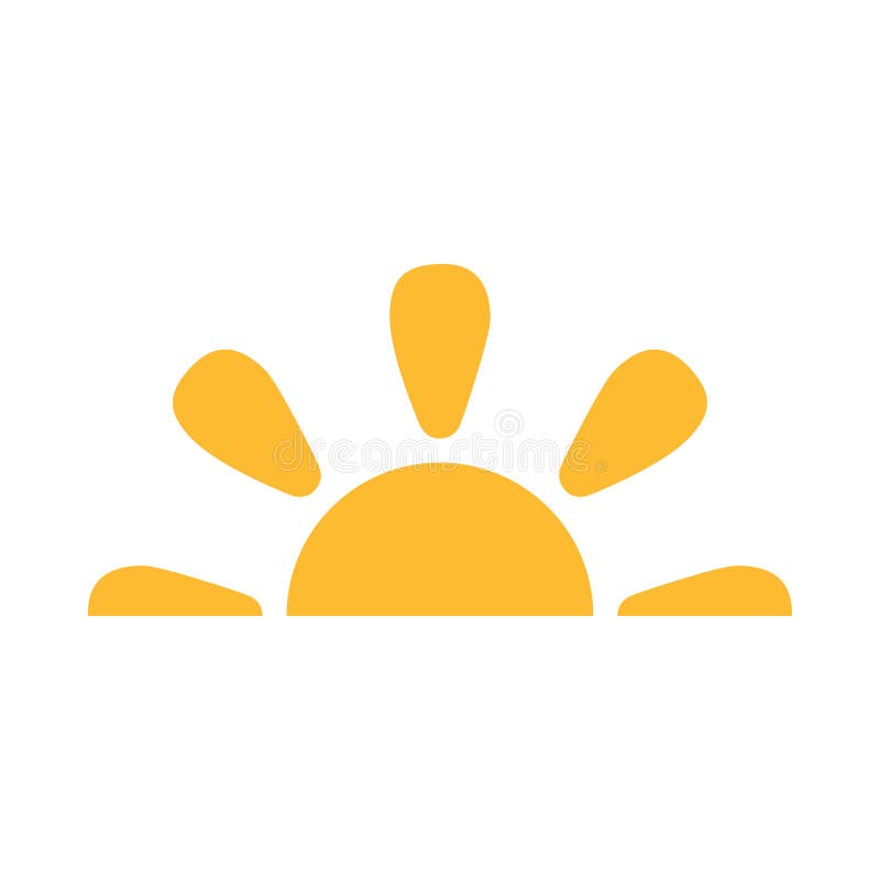 A Half Sun is Setting Downwards Icon Vector Sunset Concept for Graphic ...