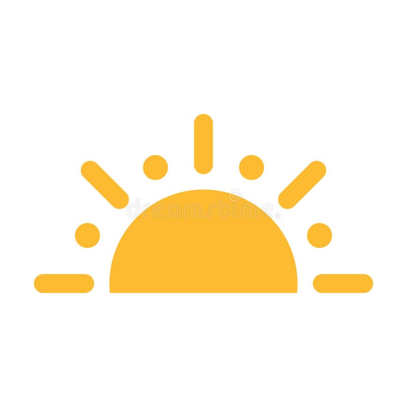 A Half Sun is Setting Downwards Icon Vector Sunset Concept for Graphic ...
