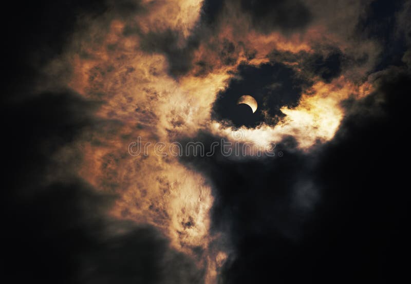 Half of the Sun Solar Eclipse Stock Photo - Image of flammable ...