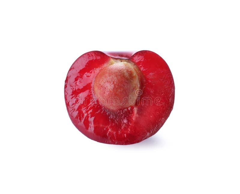 Half of Sweet Juicy Cherry Isolated Stock Photo - Image of drupe ...