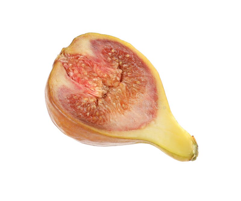 Half of Tasty Orange Fig Isolated on White Stock Image - Image of ...
