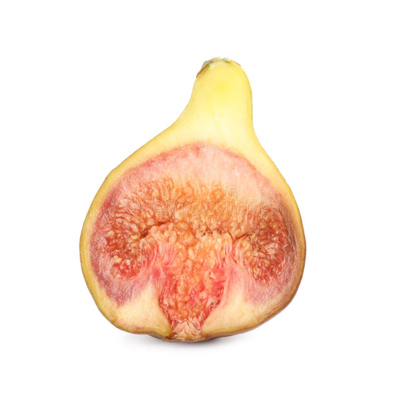 Half of Tasty Orange Fig Isolated on White Stock Image - Image of detox ...