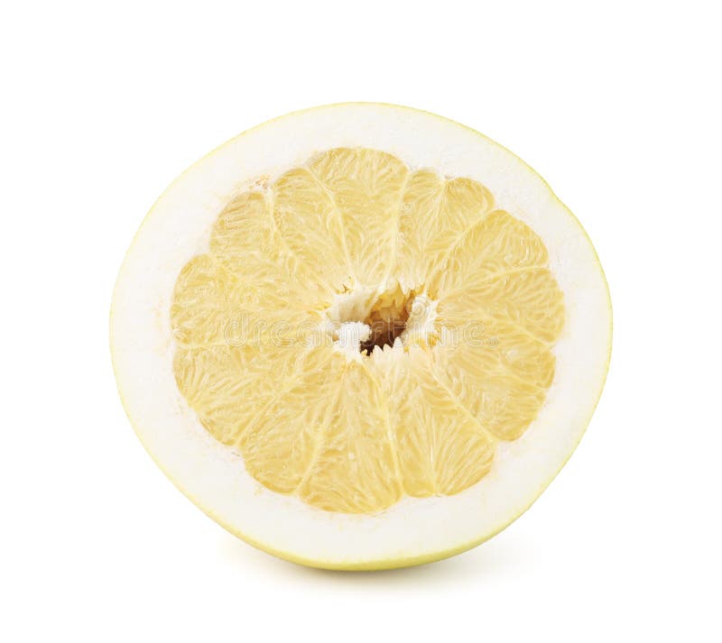 Half of Tasty Pomelo Fruit Isolated on White Stock Photo - Image of ...