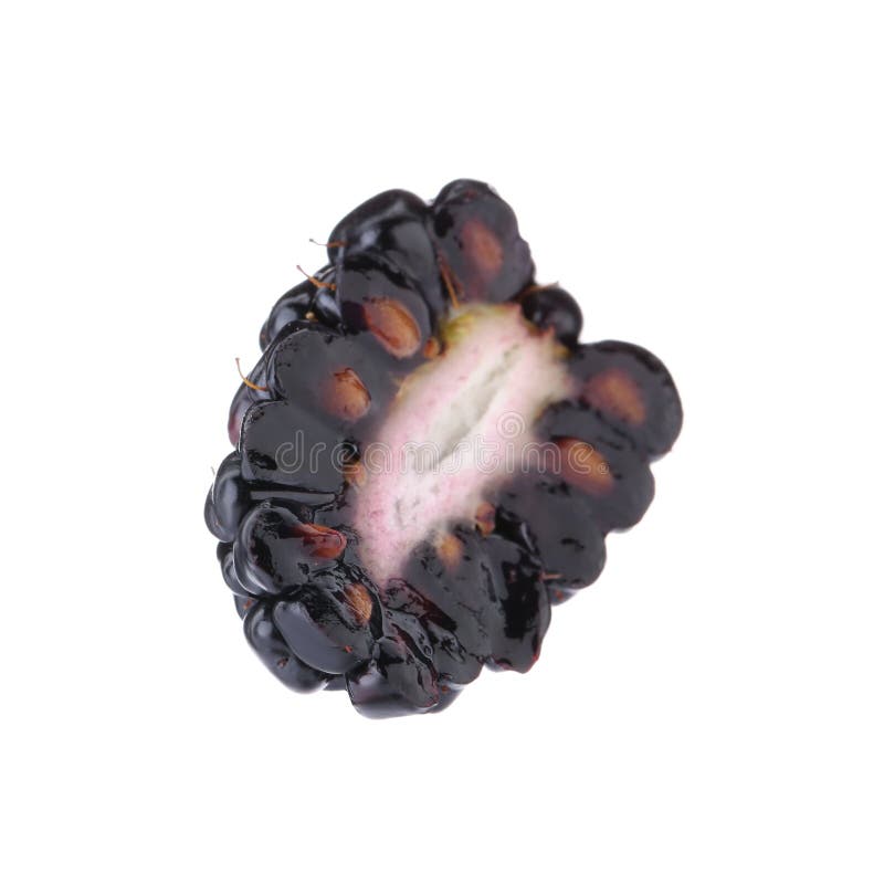 Half of Tasty Ripe Blackberry Isolated on White Stock Photo - Image of ...