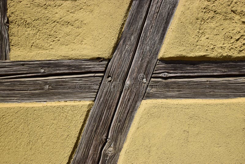 Half-timber wall stock image. Image of detail, sunlit - 61286601