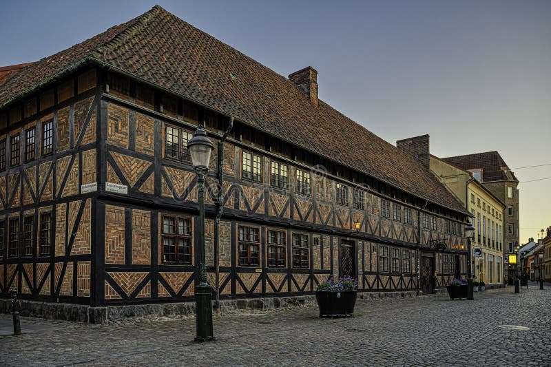 The Half-timbered Faxe House at Little Square in Malmo Editorial Stock ...