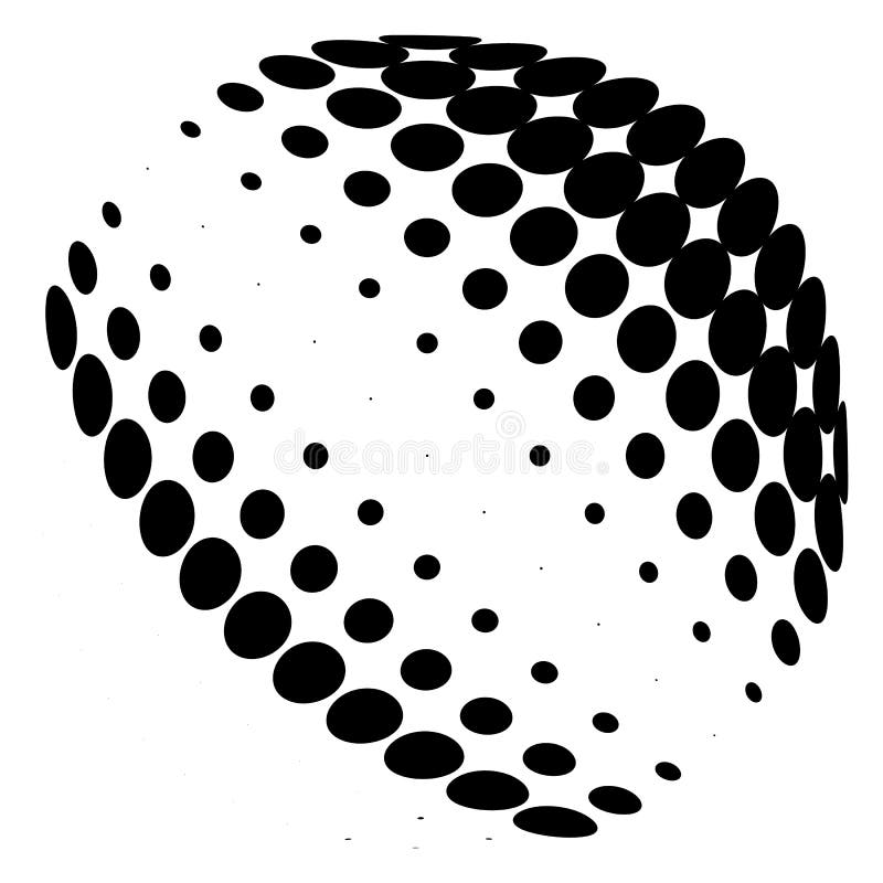 Half-tone Dots. Dotted, Circles Pattern. Sphere, Orb or Globe ...
