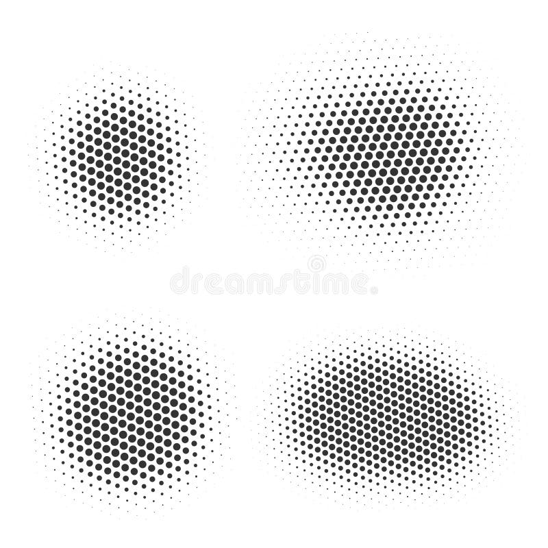 Half Tone Dotted Circles. Vector Round Shape with Grunge Texture Stock ...