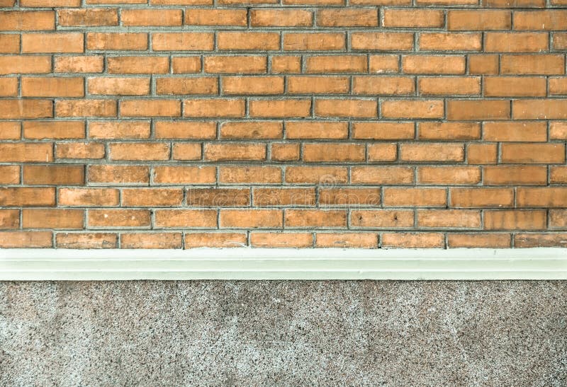 Half Brick Wall And Half Concrete Texture Stock Image - Image of brown ...