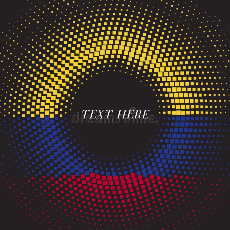 Half Tone Square Round Gradient Template Colombia Flag Stock Vector ...