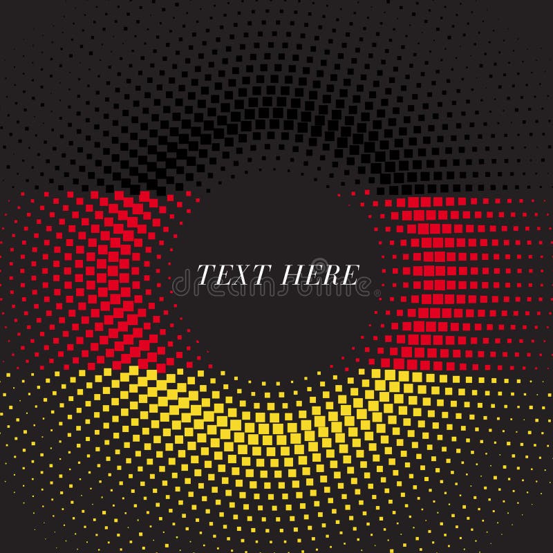 Half Tone Square Round Gradient Template Germany Flag Stock Vector ...