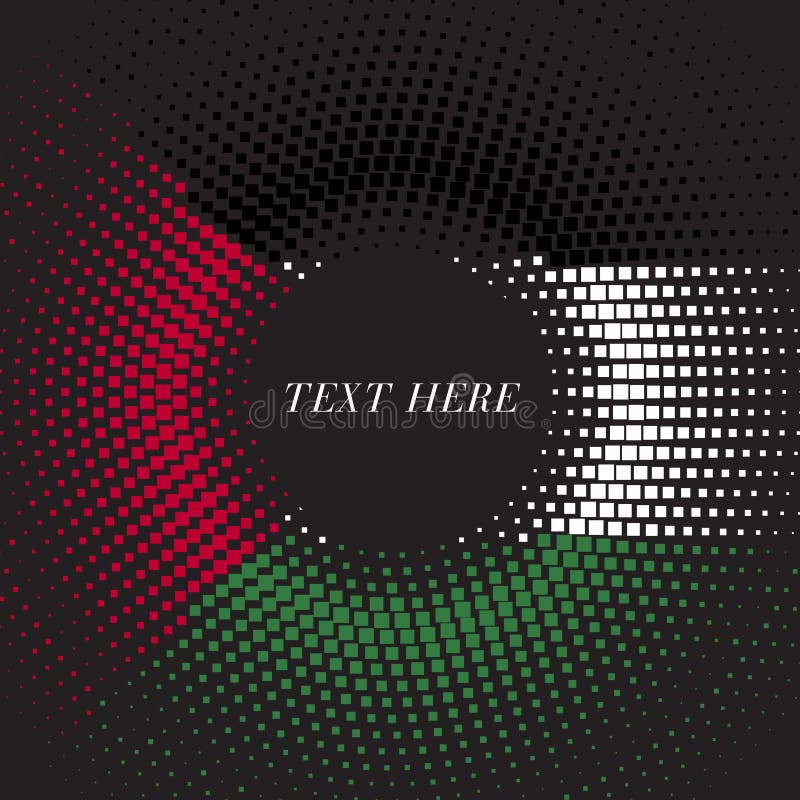 Half Tone Square Round Gradient Template Palestine Flag Stock Vector ...