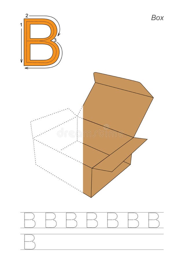 Half Trace Game for Letter B. the Box. Stock Vector - Illustration of ...