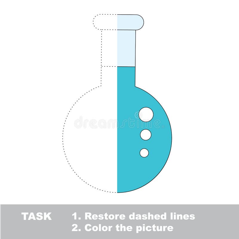 Half Tracing Game To Be Colored. Stock Vector - Illustration of science ...