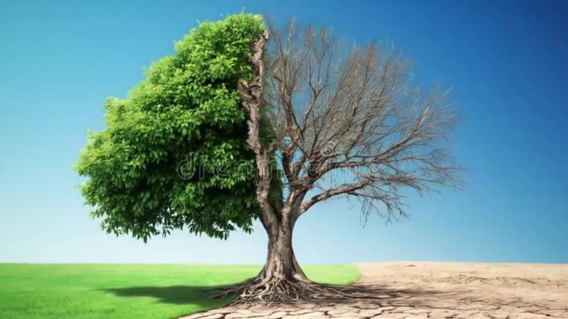 Half of the Tree is Alive and Green and the Other Half is Dry and Dead ...