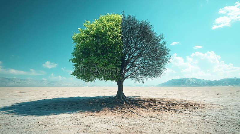 Half of the Tree is Alive and Green and the Other Half is Dry and Dead ...