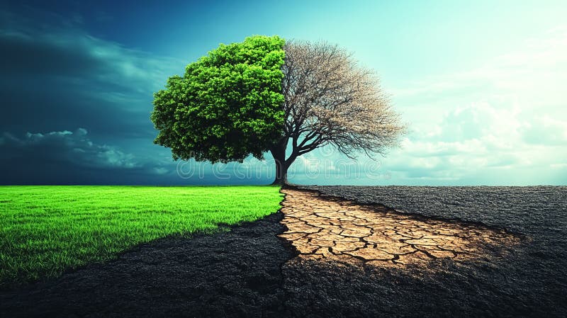 Half of the Tree is Alive and Green and the Other Half is Dry and Dead ...