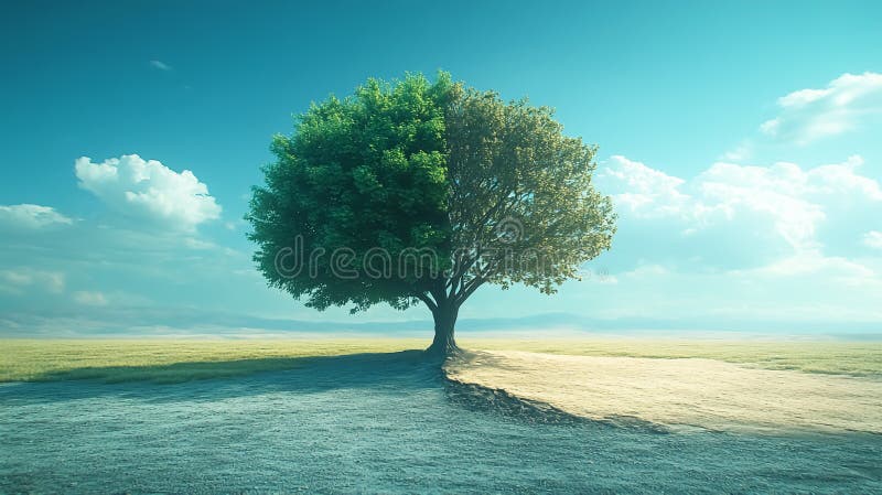 Half of the Tree is Alive and Green and the Other Half is Dry and Dead ...