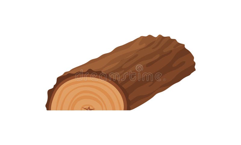Half of Tree Log Section with Brown Bark, Construction Material Stock ...