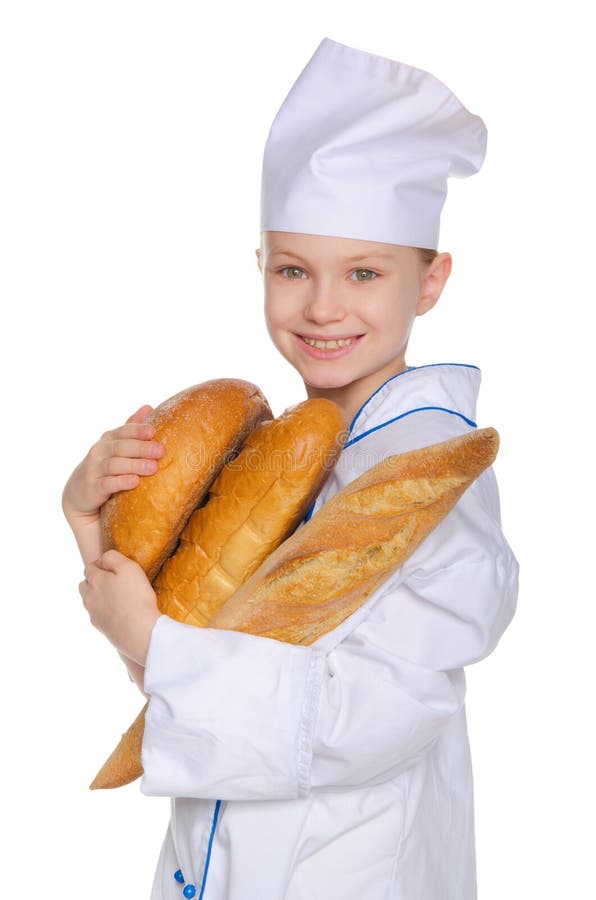 Half-turned Baker with Bread Stock Photo - Image of loaf, chef: 35700696