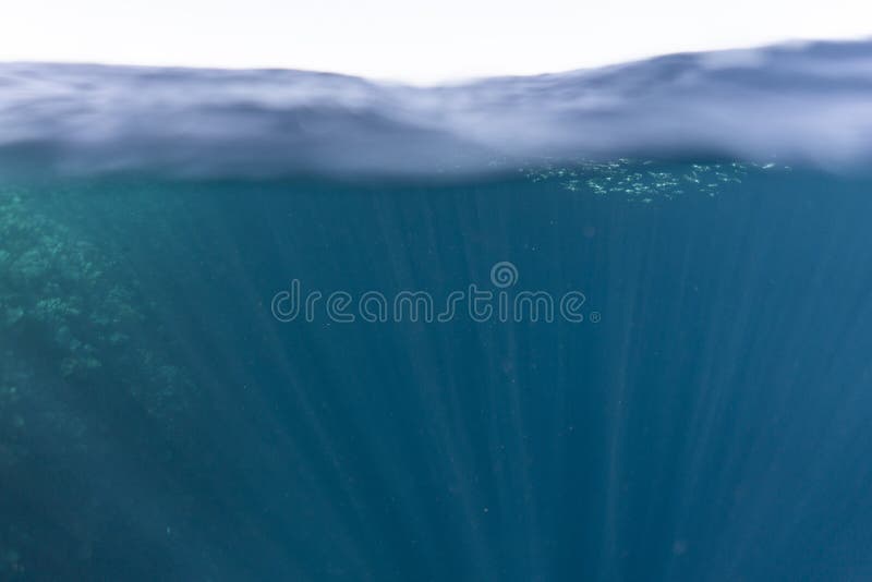 Half Under Half Over Water Photography Stock Photo - Image of blue ...
