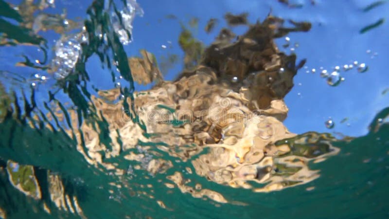 Half Underwater. View of the High Cliffs of the Mediterranean Sea Stock ...
