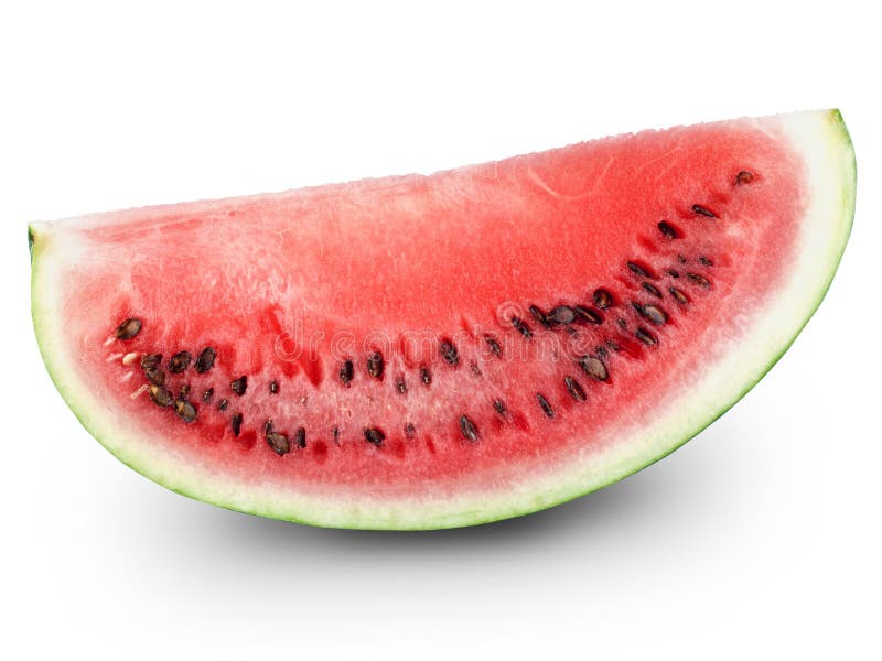 Vattenmelon I Halva Och Segment Isolerade I Vit Bakgrund Med ...