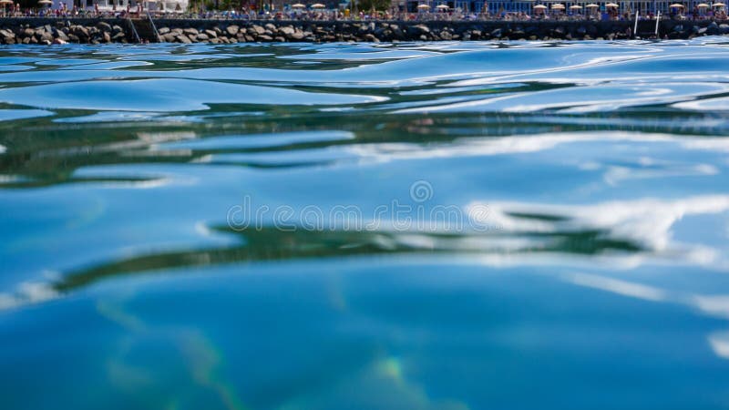 Half and Half View, Underwater and Coastline Stock Photo - Image of ...