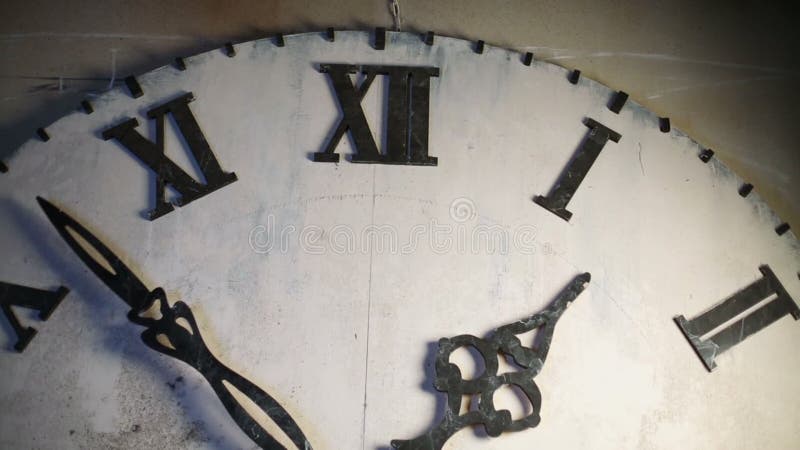 Half View White Roman Dial Clock with Black Stock Footage - Video of ...
