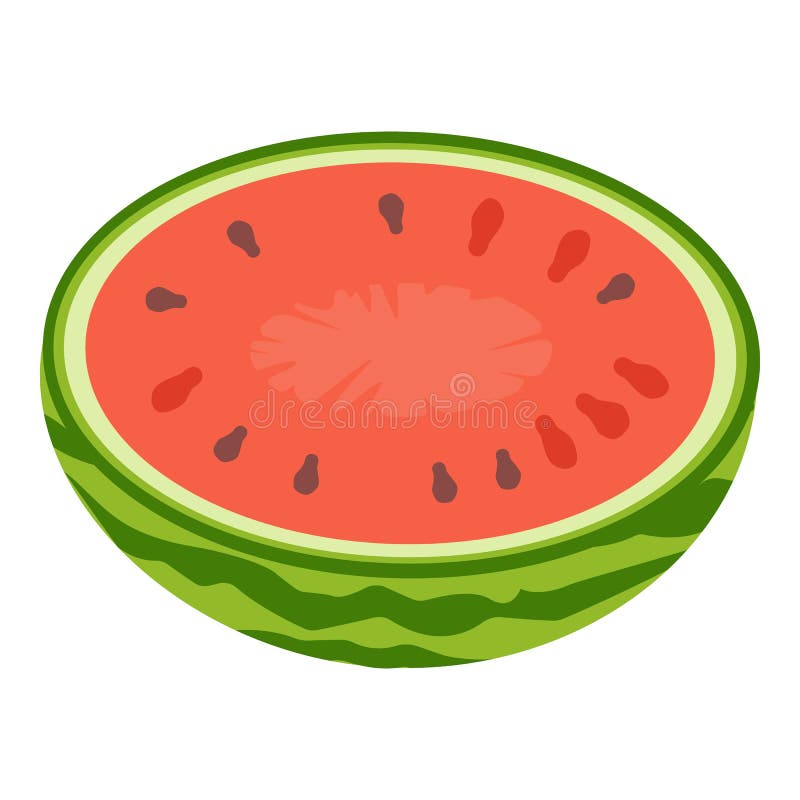 Half Watermelon Icon Cartoon Vector. Fruit Slice Stock Vector ...