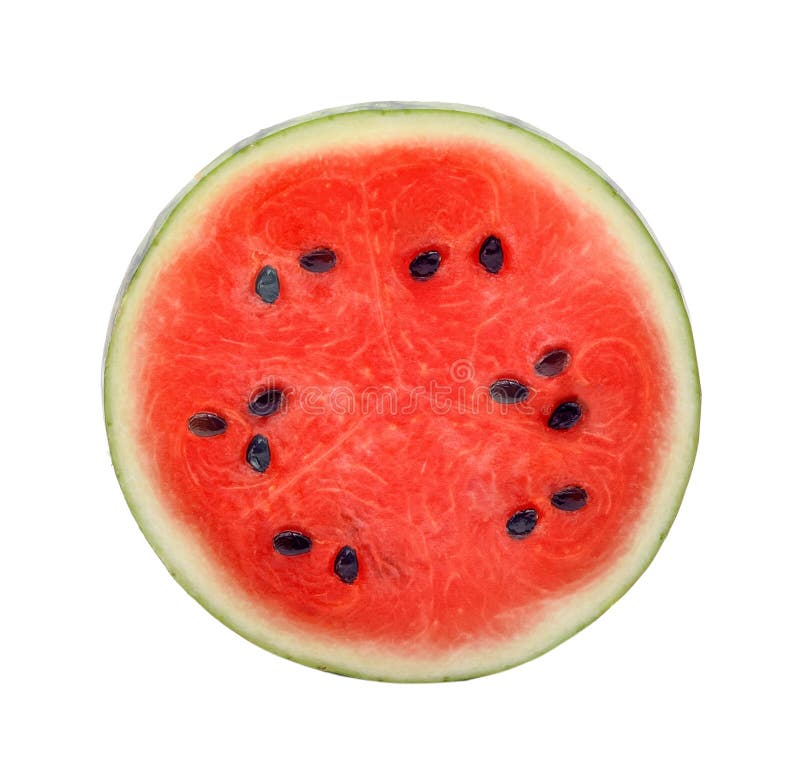 Half of Watermelon Isolated on White Background Stock Photo - Image of ...