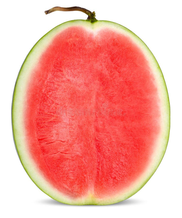 Half Watermelon Isolated on White Clippint Path Stock Photo - Image of ...