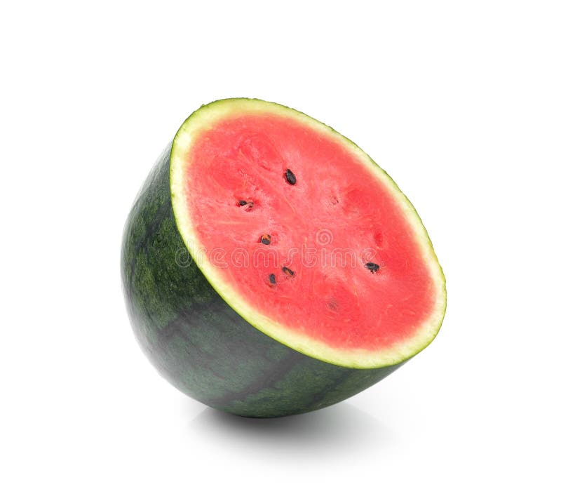 Half of Watermelon Isolated on White Stock Photo - Image of vitamin ...