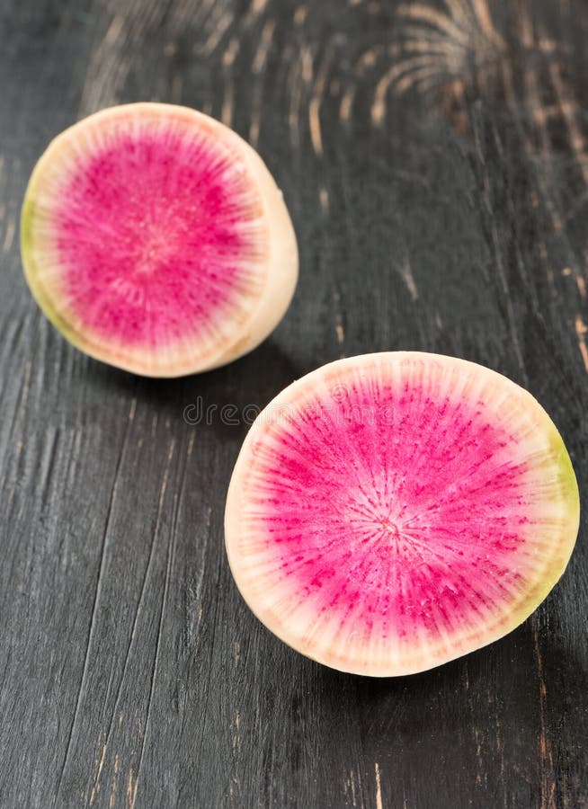 Half of watermelon radish stock image. Image of turnips - 85270047
