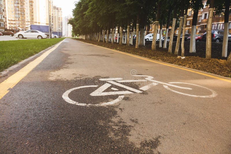 Half Wet after the Rain Asphalt Road for Cyclists Stock Image - Image ...