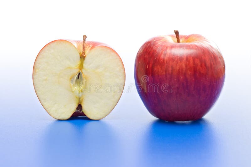 Half and whole apple stock image. Image of fresh, food - 5516699