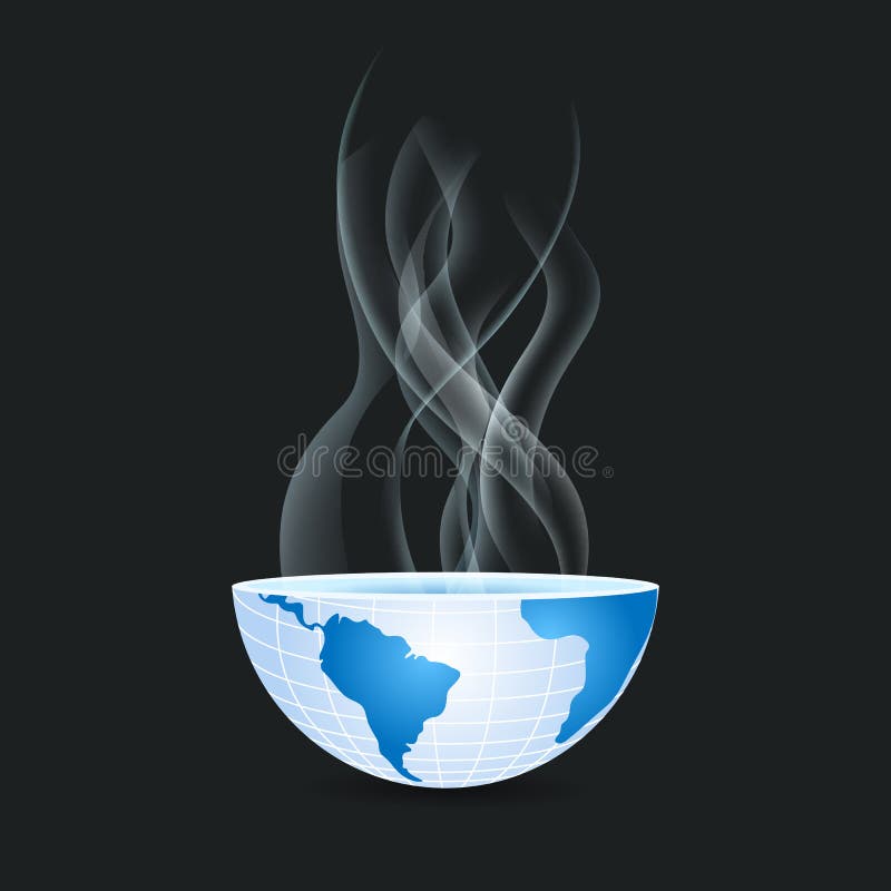 Half of the World Inside Transparent Smoke on Gray Stock Vector ...