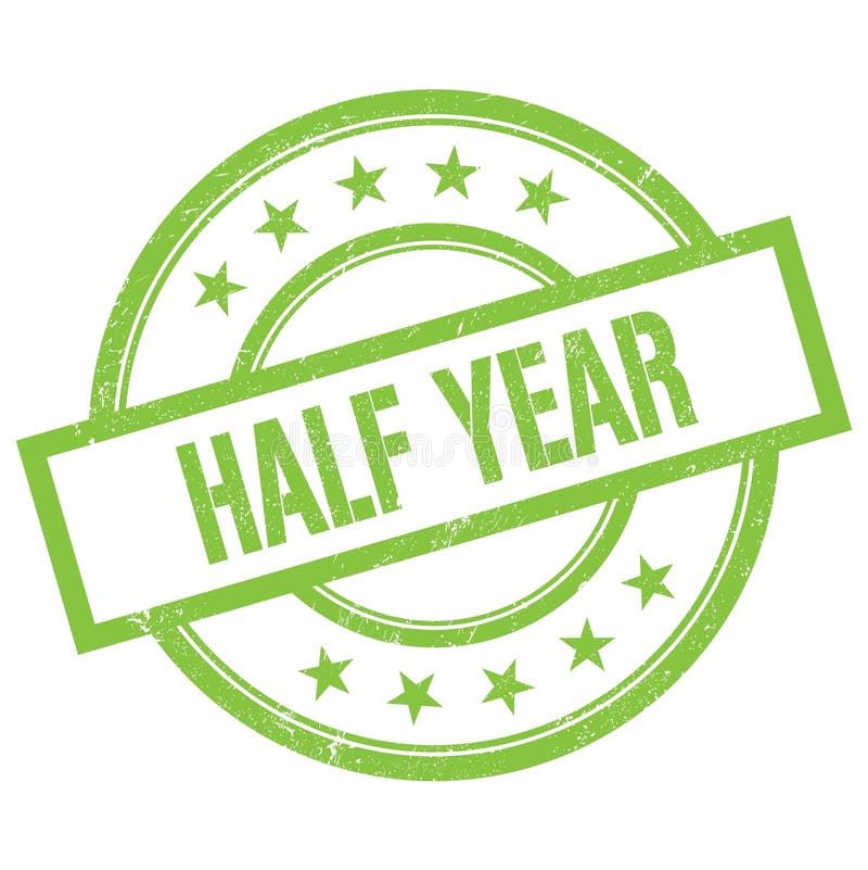 HALF YEAR Text Written on Red Vintage Round Stamp Stock Illustration ...