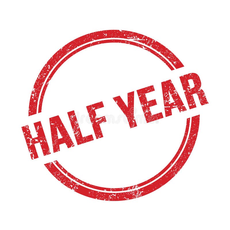 HALF YEAR Text Written on Red Grungy Round Stamp Stock Illustration ...