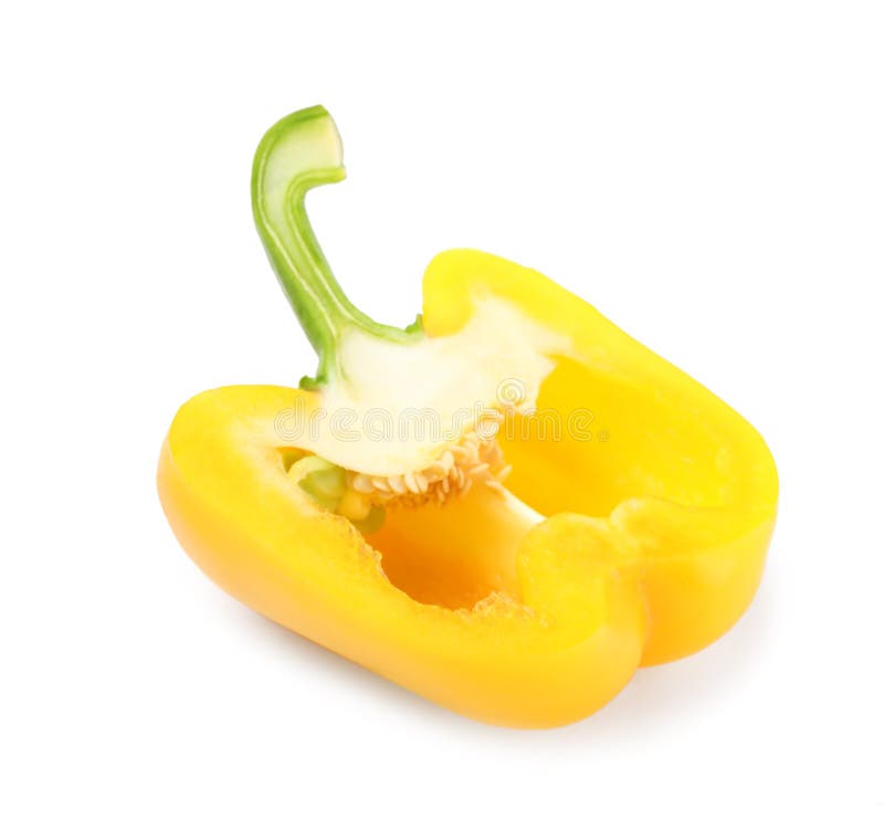 Half of Bell Pepper Isolated on White Stock Image - Image of vegan ...