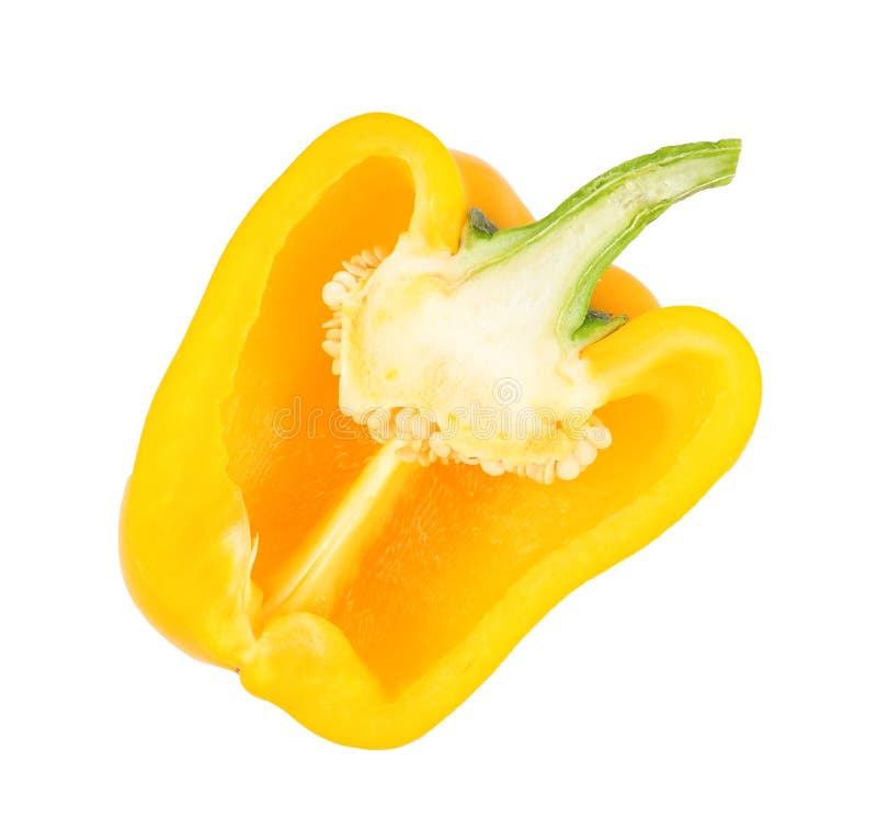 Half of Yellow Bell Pepper Isolated on White Stock Image - Image of ...