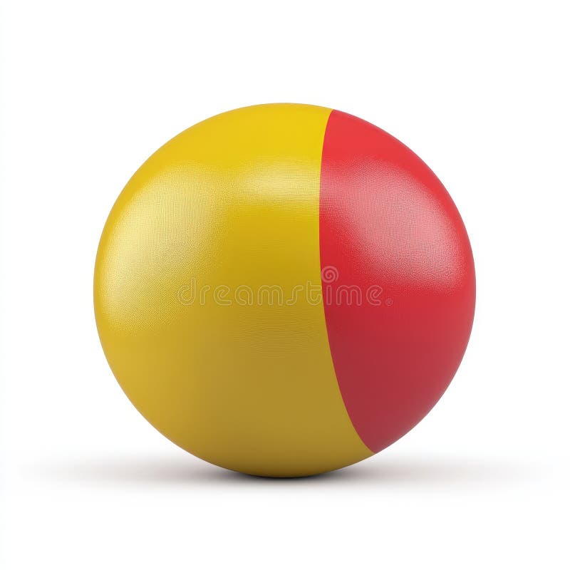 Half Yellow and Half Red Sphere, 3D Render Stock Illustration ...