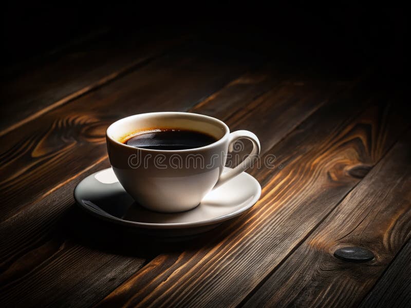 A HalfFull Dark Coffee Cup Forced Perspective Photography on a Rustic ...