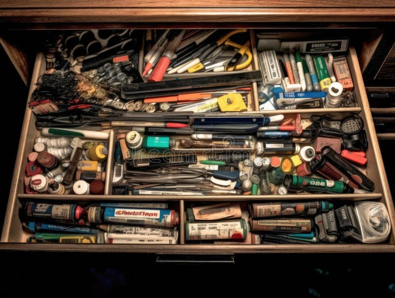 Halfopened Drawer with Supplies Captured with Aperture Stock ...