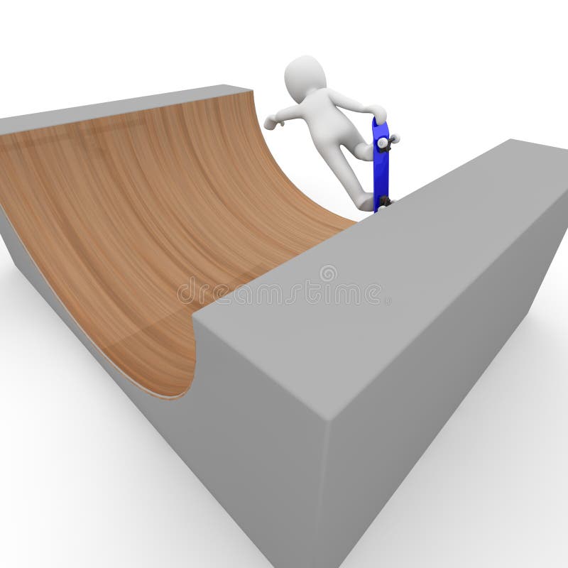 Halfpipe skateboard stock illustration. Illustration of action - 31197669