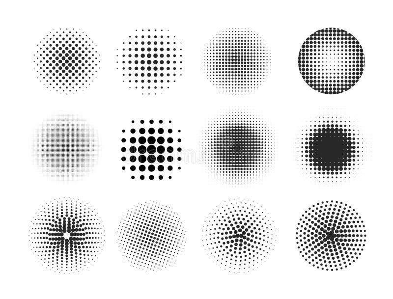 Halftone Abstract Dotted Circle. Stock Vector - Illustration of ...