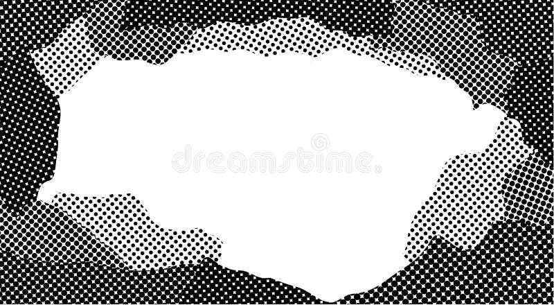 Halftone Abstract Frame Border with Torn Paper. Frame Dots Piece Shape ...